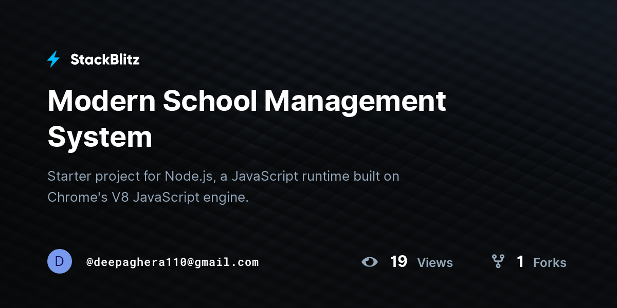 Modern School Management System - StackBlitz