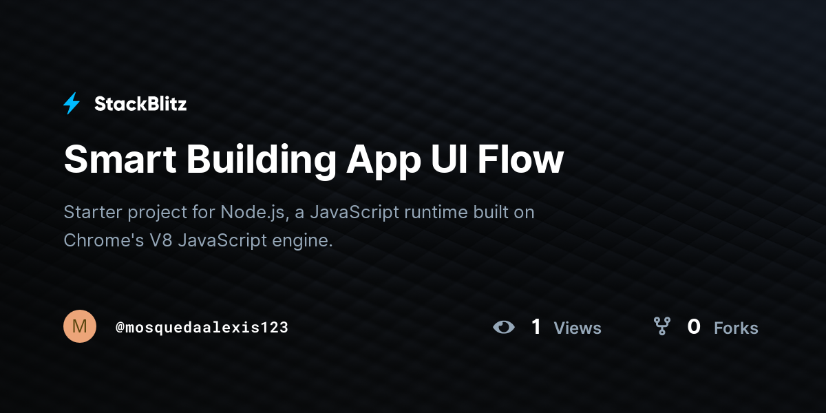 Smart Building App UI Flow - StackBlitz