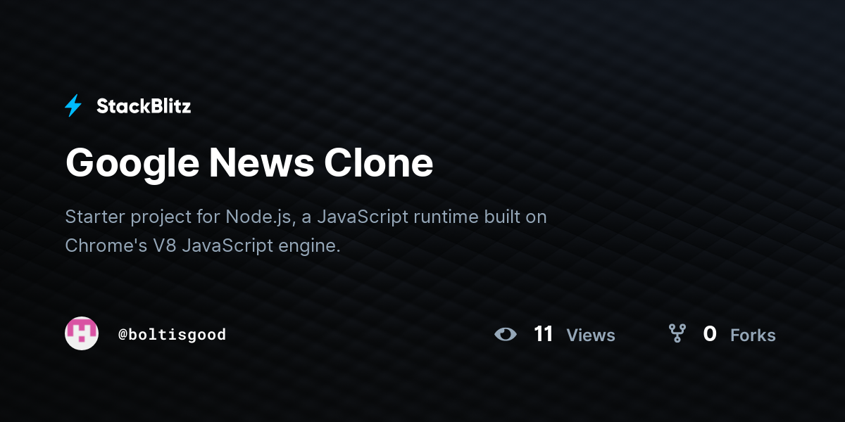 Google News Clone - StackBlitz