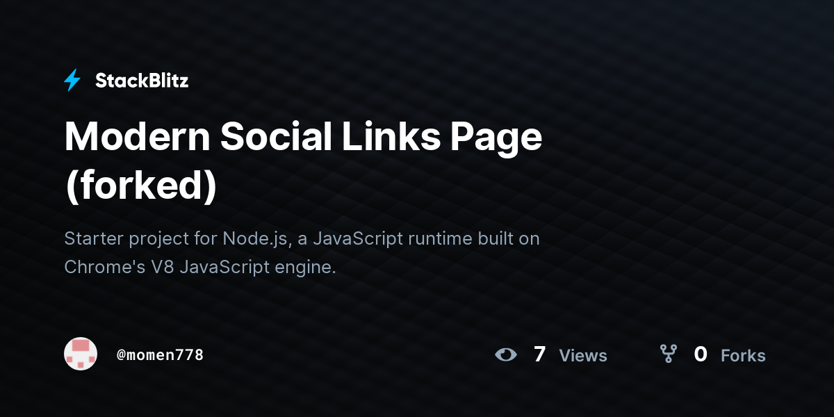 Modern Social Links Page Forked Stackblitz