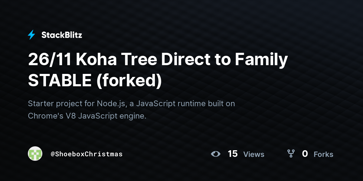 26/11 Koha Tree Direct to Family STABLE (forked) - StackBlitz