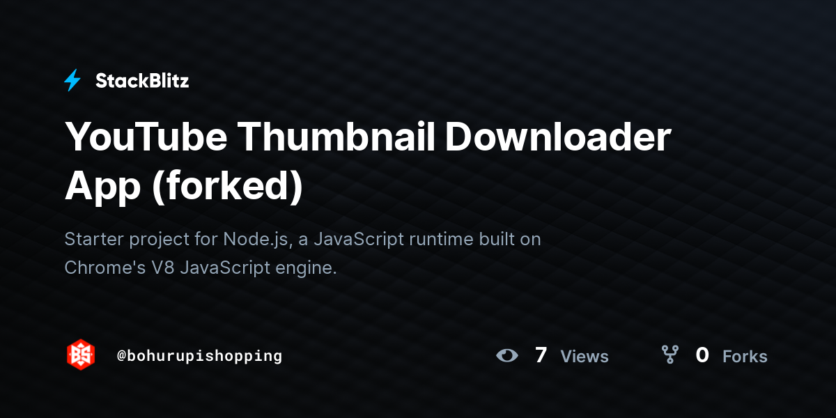 YouTube Thumbnail Downloader App (forked) - StackBlitz