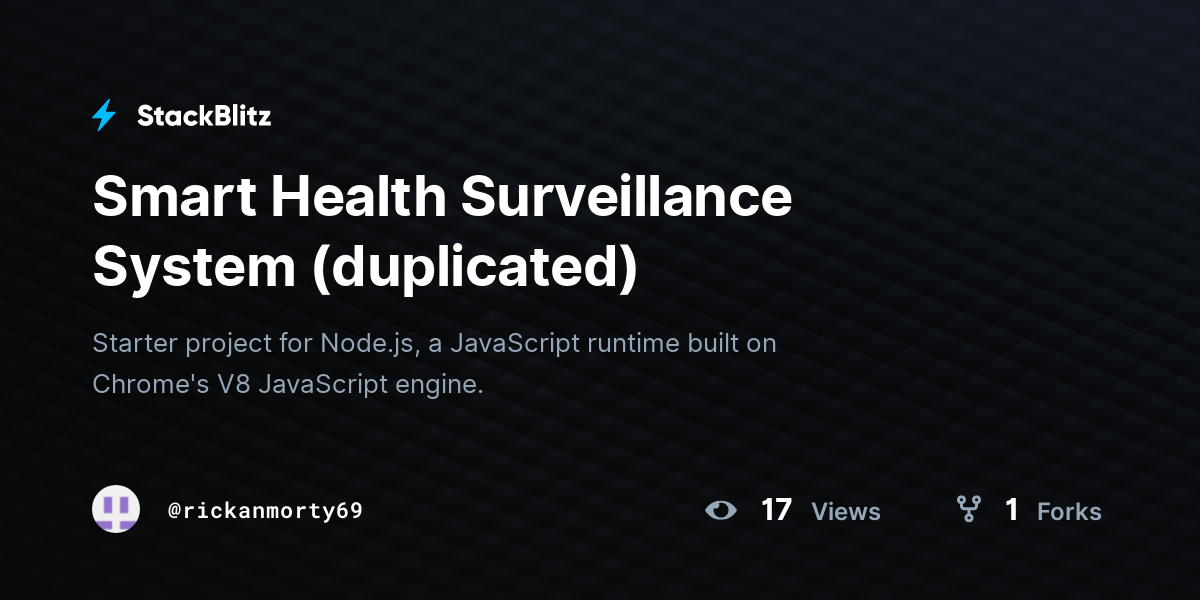 Smart Health Surveillance System (duplicated) - StackBlitz