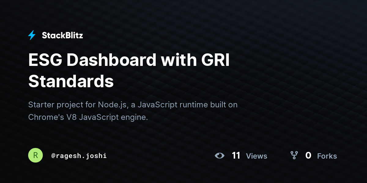 ESG Dashboard with GRI Standards - StackBlitz