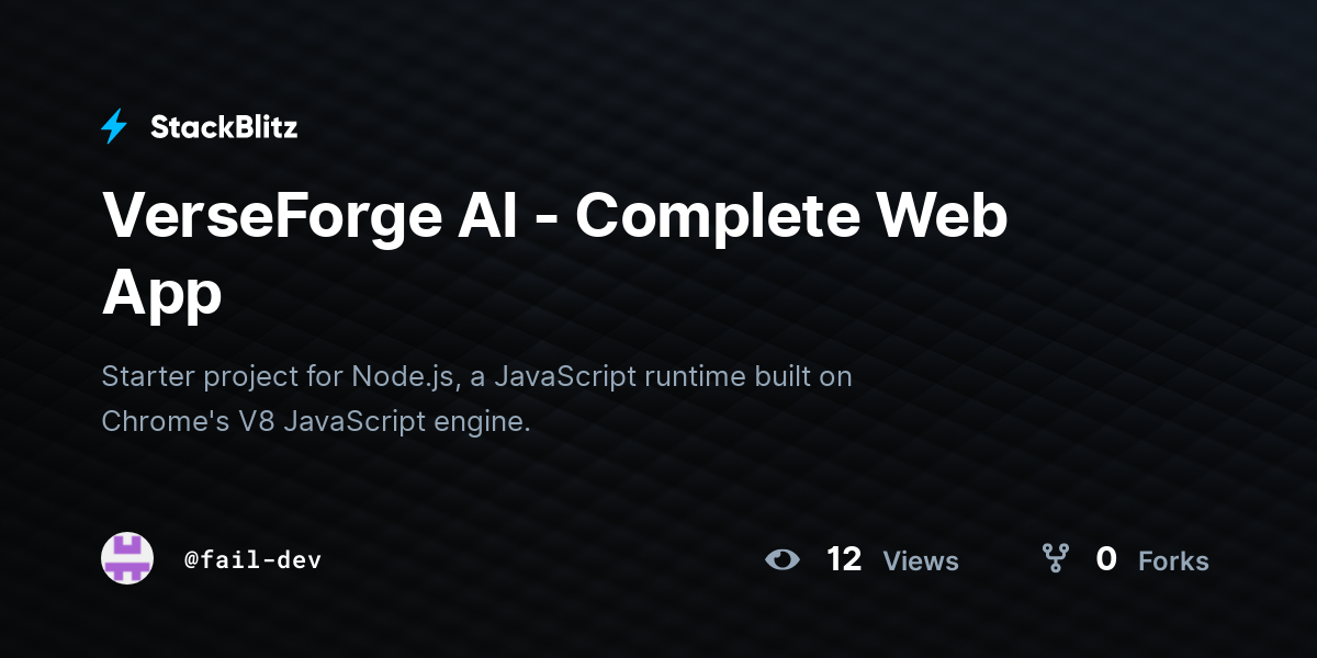 VerseForge AI - Complete Web App - StackBlitz