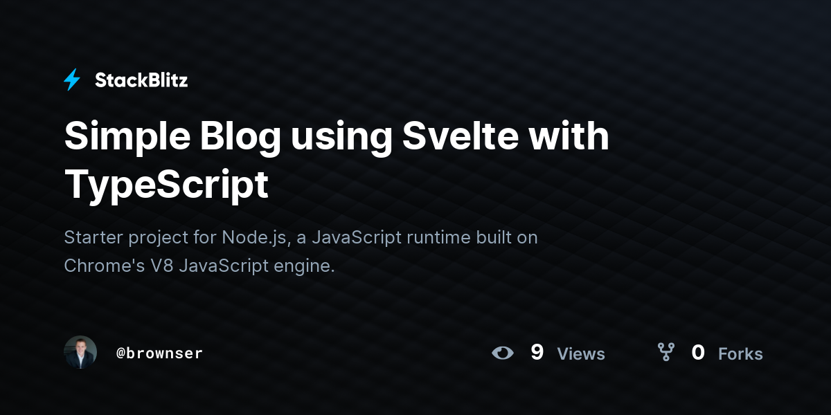Simple Blog using Svelte with TypeScript - StackBlitz