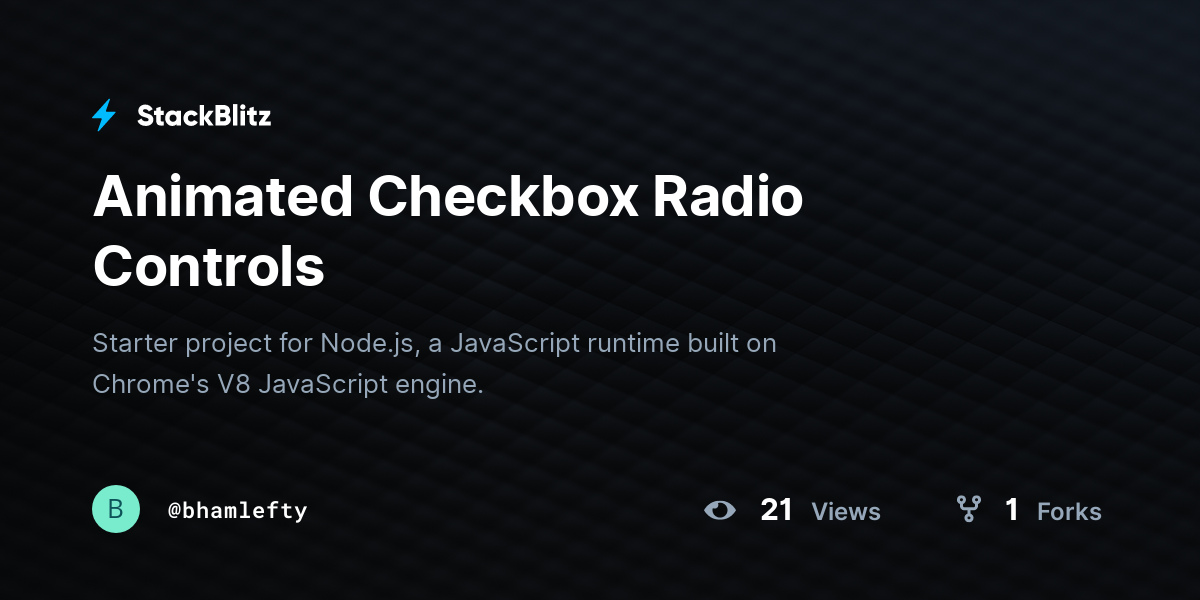 Animated Checkbox Radio Controls - StackBlitz