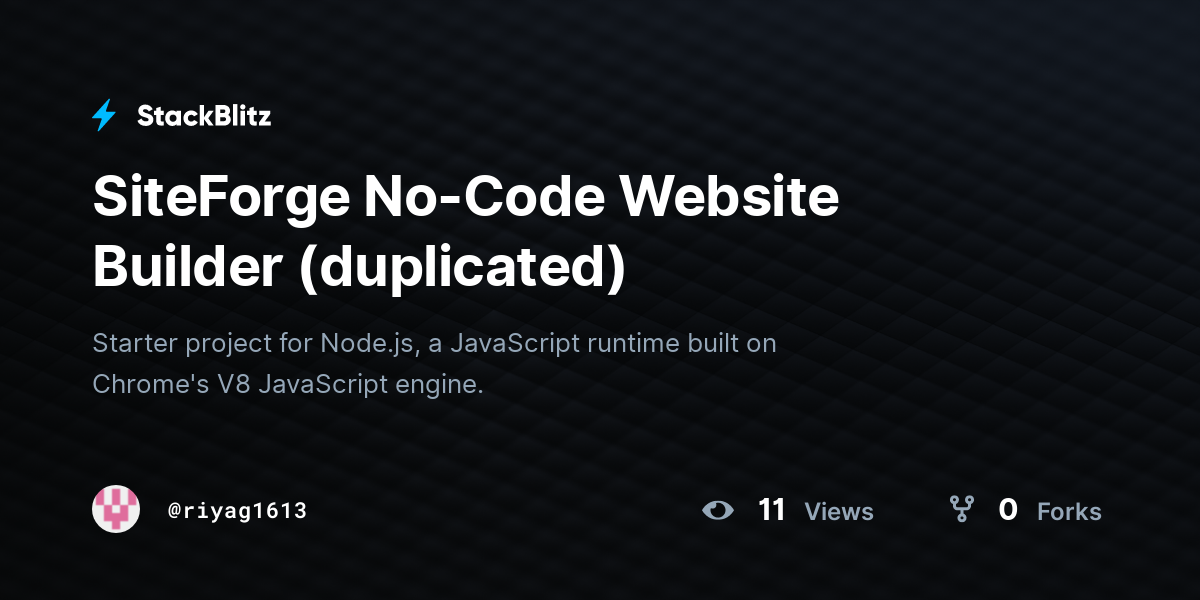 SiteForge No-Code Website Builder (duplicated) - StackBlitz