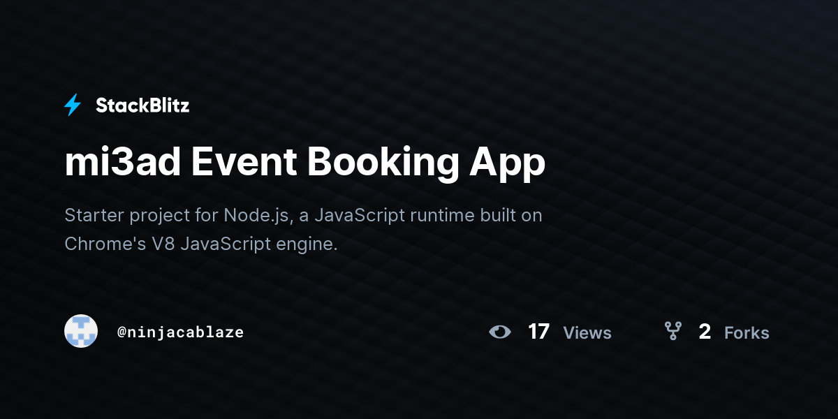 mi3ad Event Booking App - StackBlitz