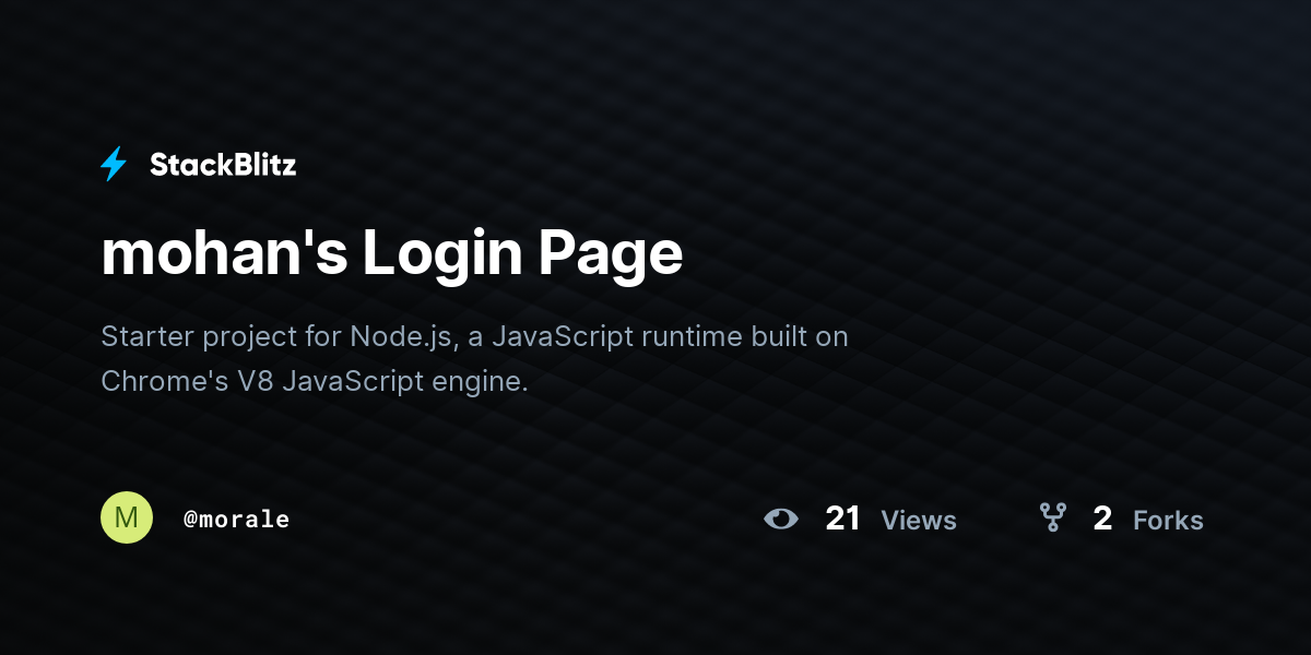 mohan's Login Page - StackBlitz