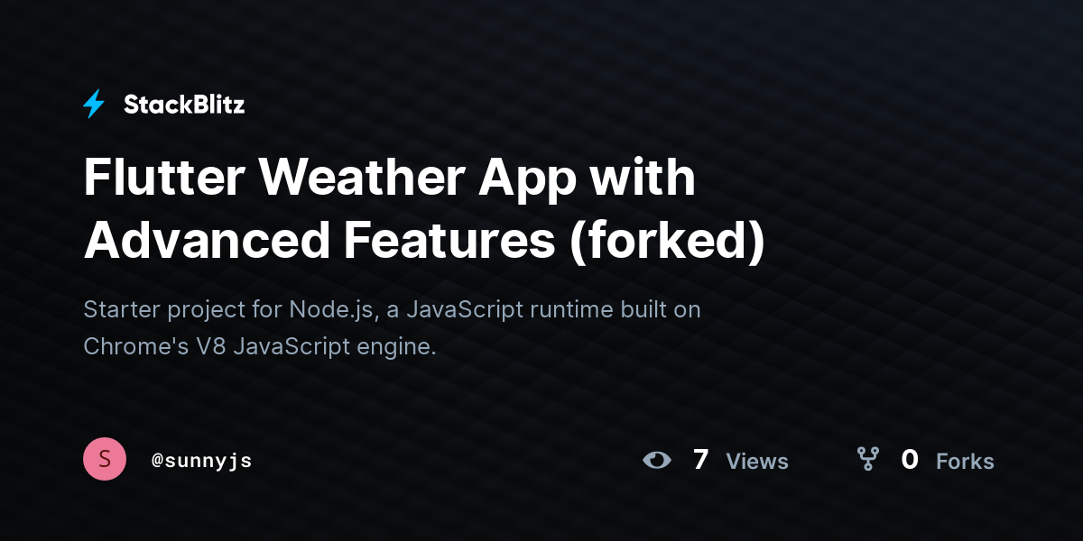 Flutter Weather App with Advanced Features (forked) - StackBlitz