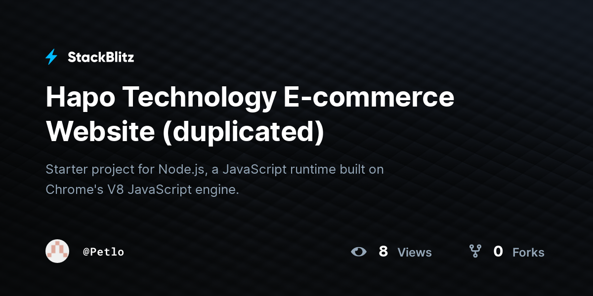 Hapo Technology E-commerce Website (duplicated) - StackBlitz