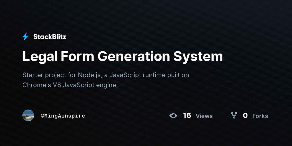 Legal Form Generation System - StackBlitz