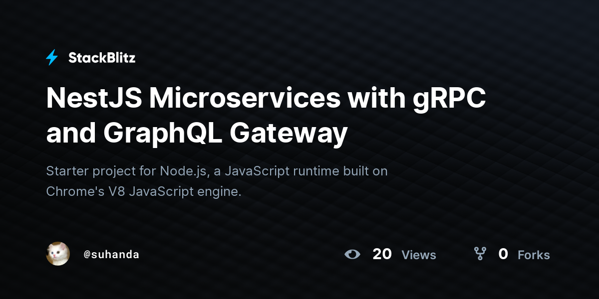 NestJS Microservices with gRPC and GraphQL Gateway - StackBlitz