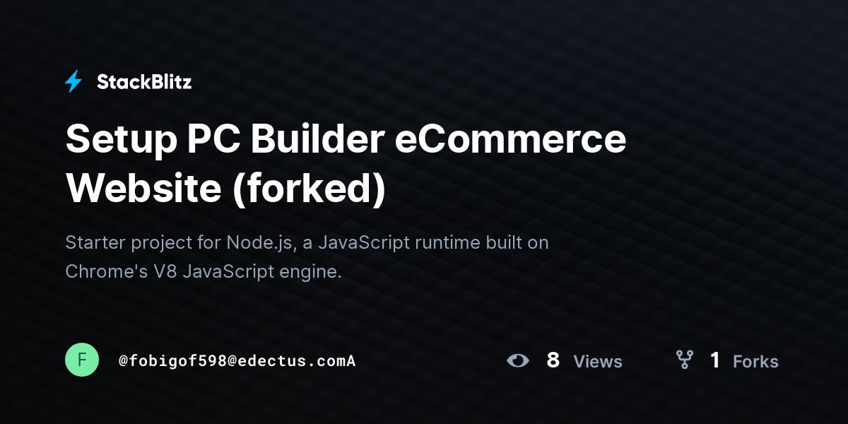 Setup PC Builder eCommerce Website (forked) - StackBlitz