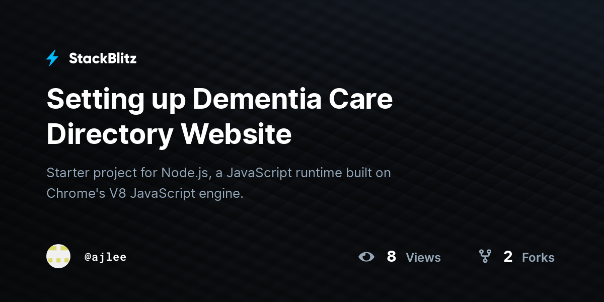 Setting up Dementia Care Directory Website - StackBlitz