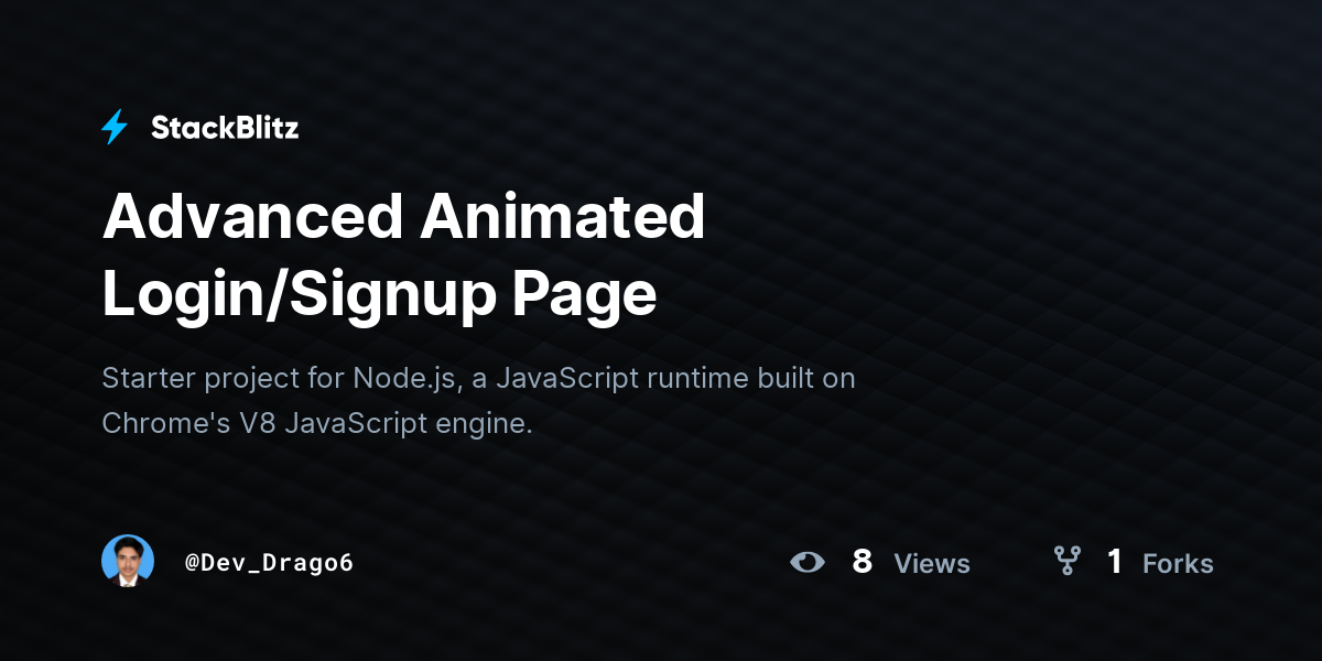 Advanced Animated Login/Signup Page - StackBlitz