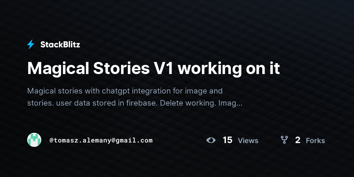 Magical Stories V1 working on it - StackBlitz