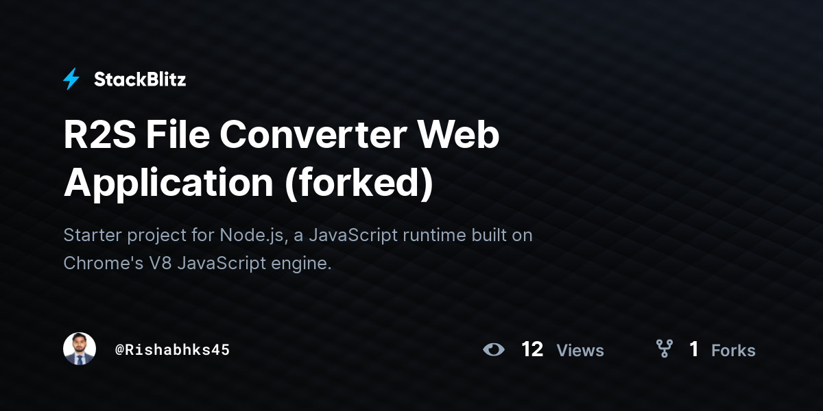 R2S File Converter Web Application (forked) - StackBlitz