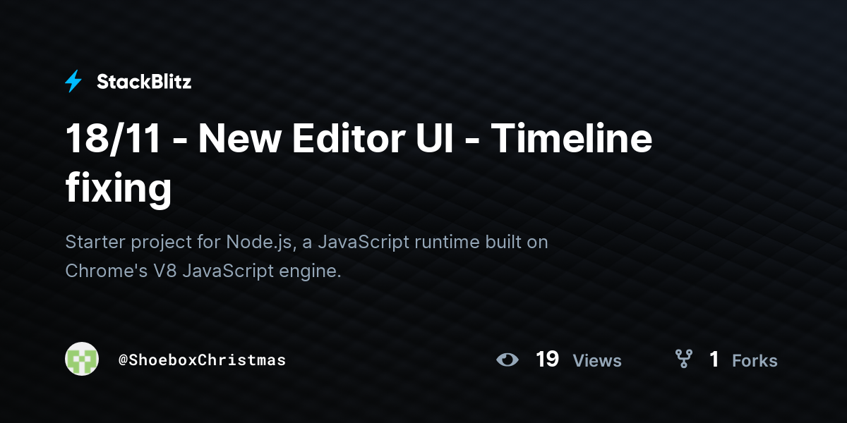 18/11 - New Editor UI - Timeline fixing - StackBlitz
