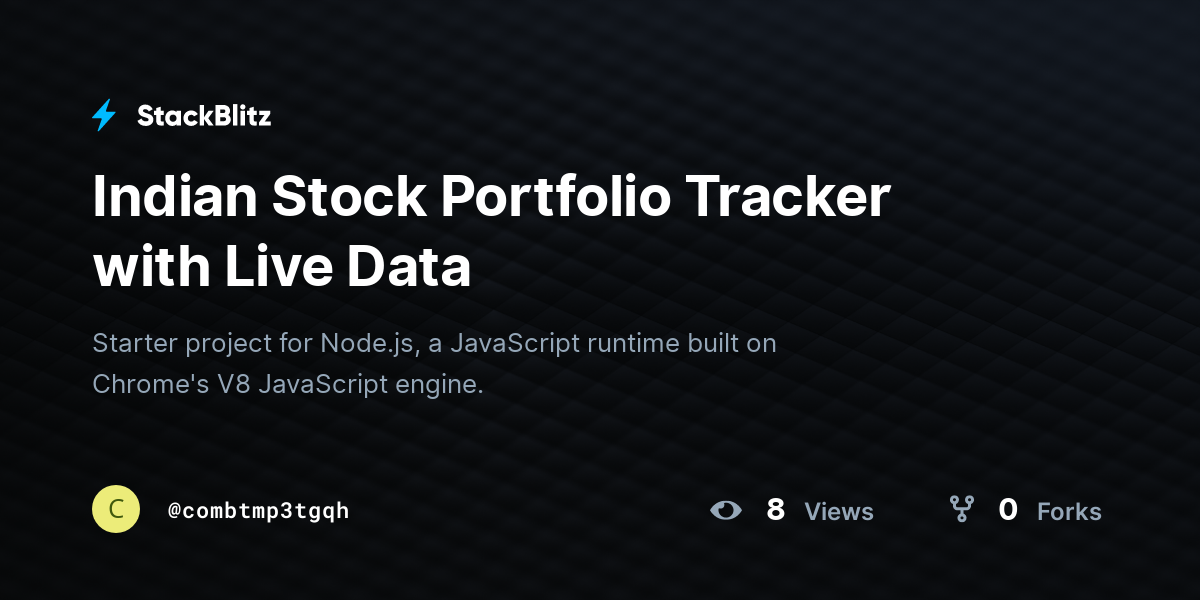 Indian Stock Portfolio Tracker with Live Data - StackBlitz