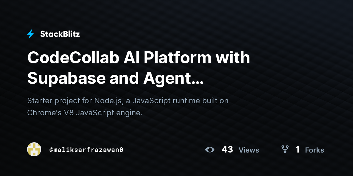 CodeCollab AI Platform with Supabase and Agent Collaboration - StackBlitz