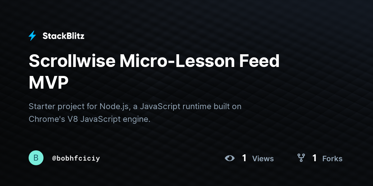 Scrollwise Micro-Lesson Feed MVP - StackBlitz