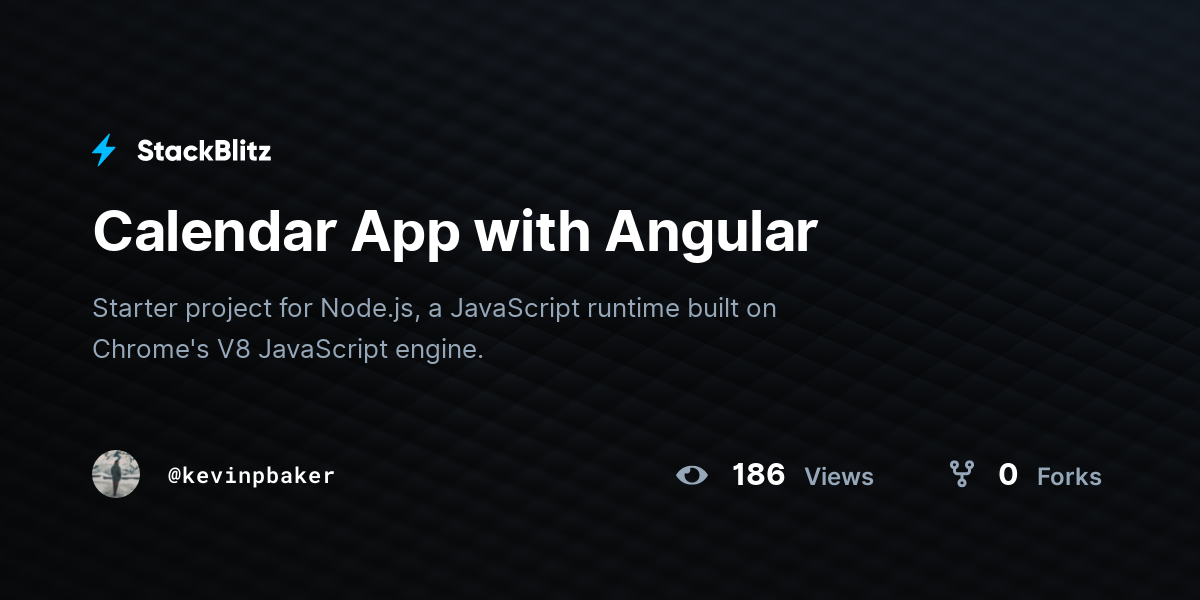 Calendar App with Angular - StackBlitz