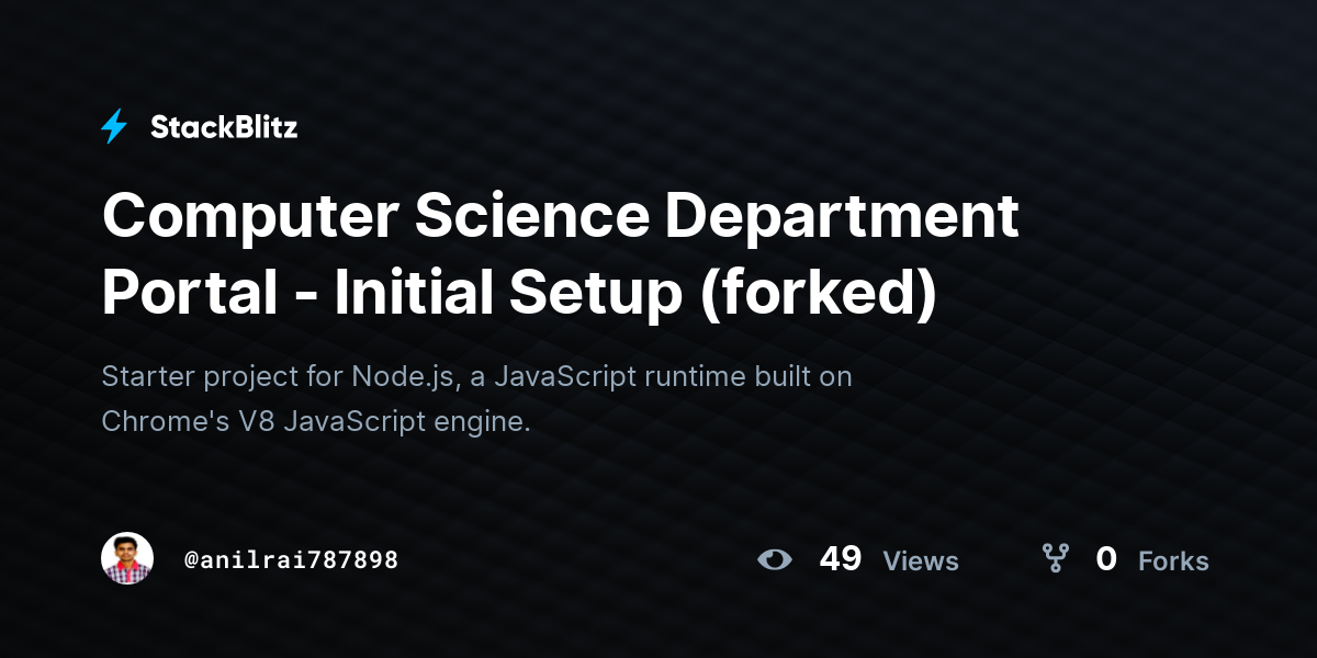 Computer Science Department Portal - Initial Setup (forked) - StackBlitz