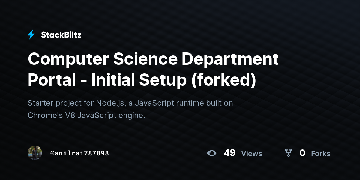 Computer Science Department Portal - Initial Setup (forked) - StackBlitz
