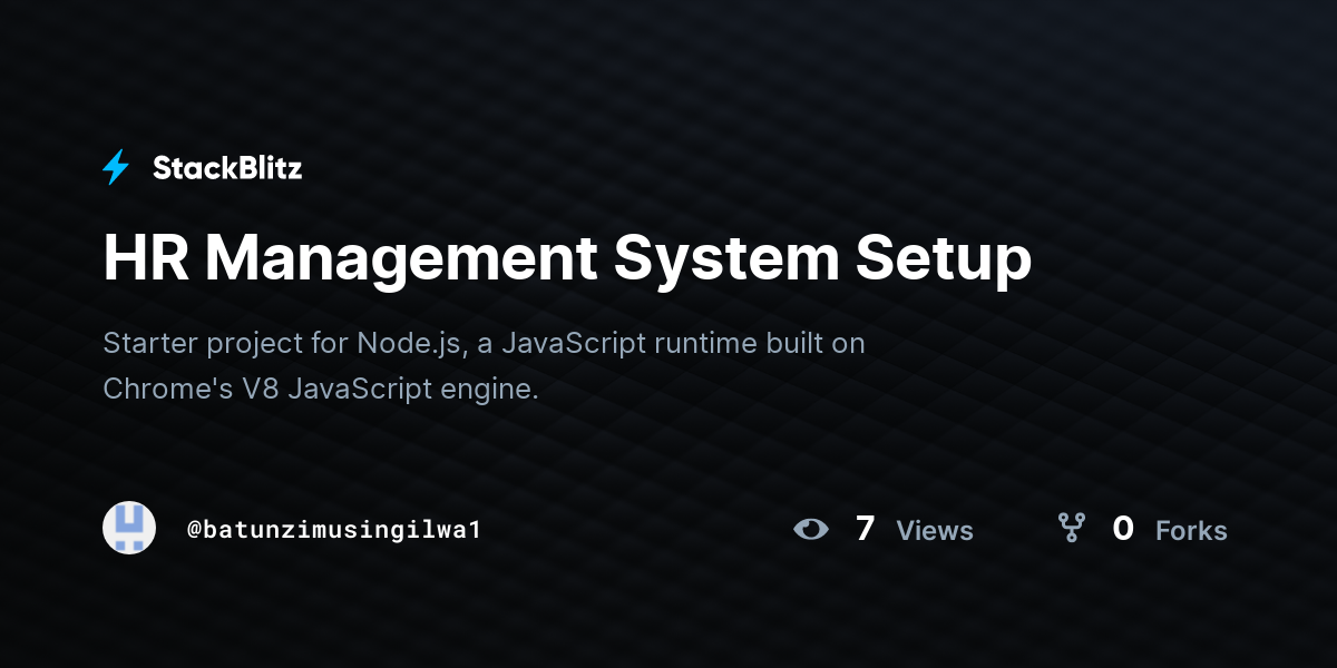 HR Management System Setup - StackBlitz