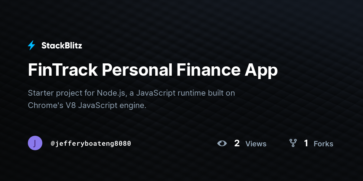FinTrack Personal Finance App - StackBlitz
