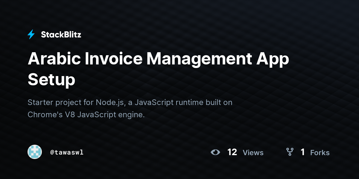 Arabic Invoice Management App Setup - StackBlitz