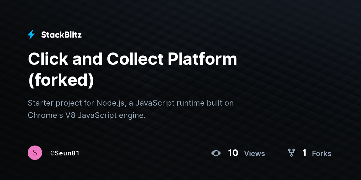 Click and Collect Platform (forked) - StackBlitz