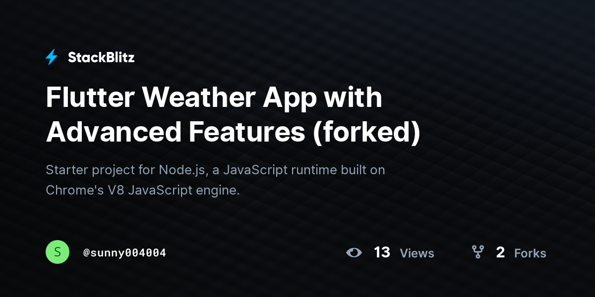 Flutter Weather App with Advanced Features (forked) - StackBlitz