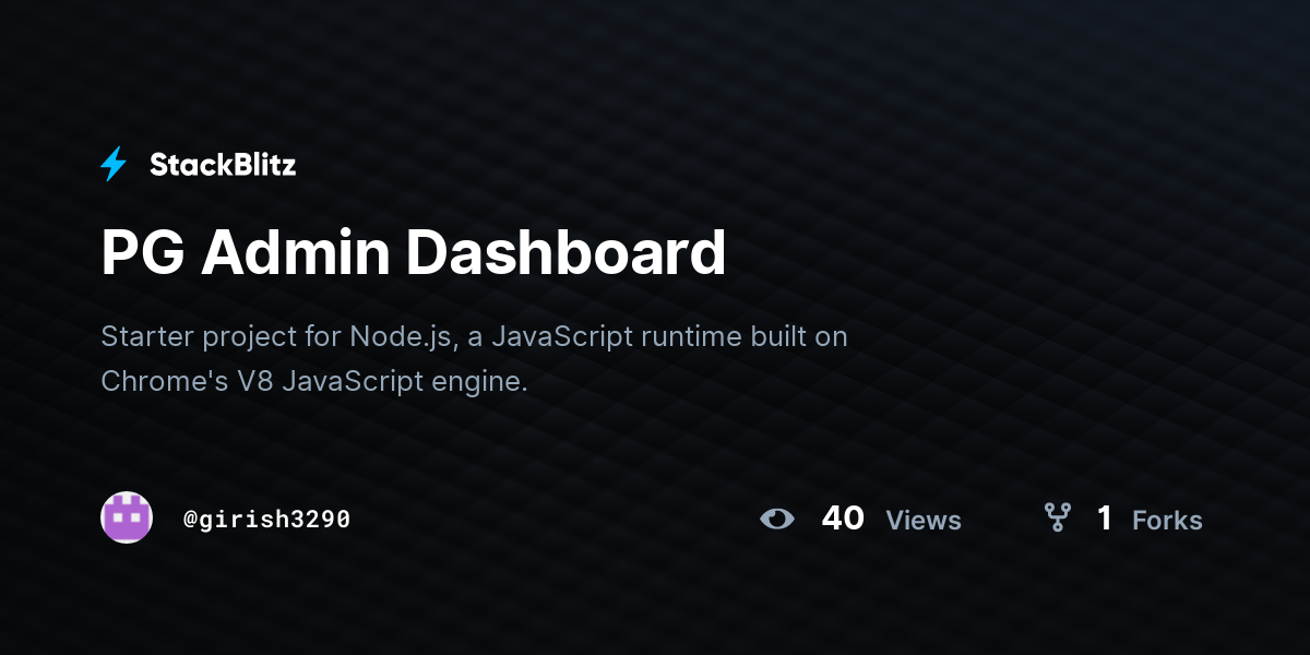 PG Admin Dashboard - StackBlitz