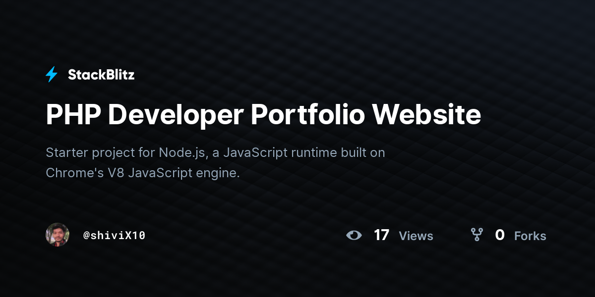 PHP Developer Portfolio Website - StackBlitz