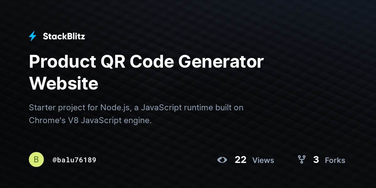 Product QR Code Generator Website - StackBlitz