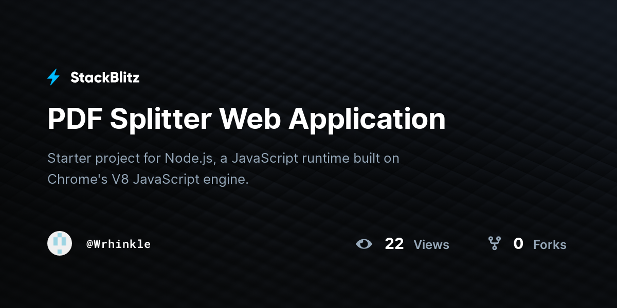 PDF Splitter Web Application - StackBlitz