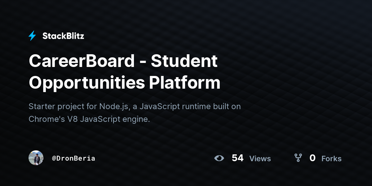 CareerBoard - Student Opportunities Platform - StackBlitz