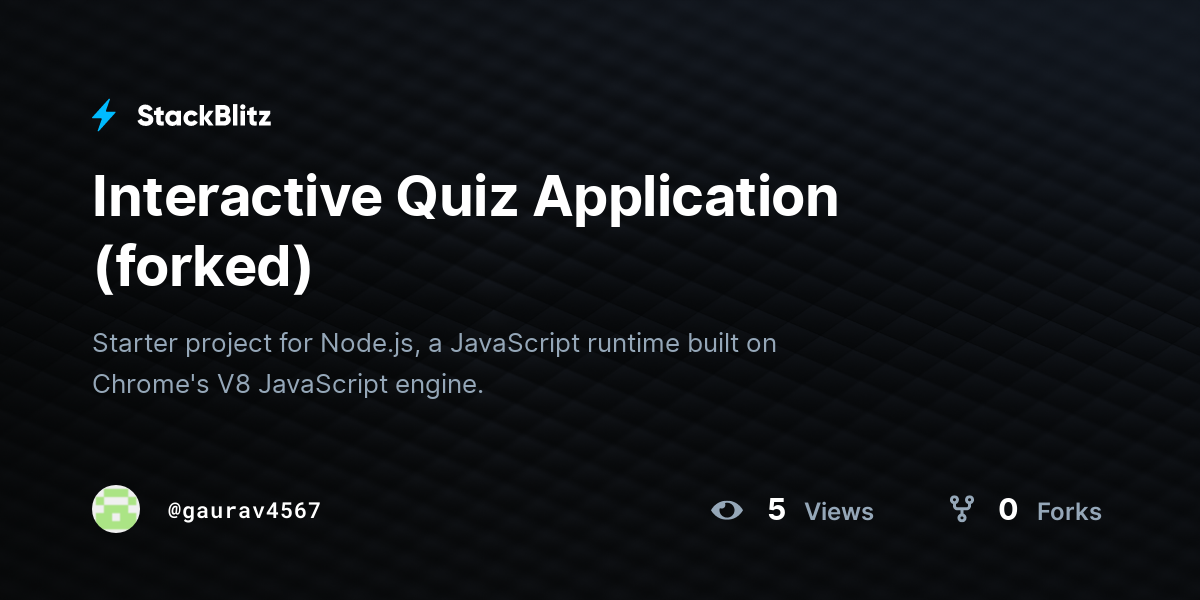Interactive Quiz Application (forked) - StackBlitz