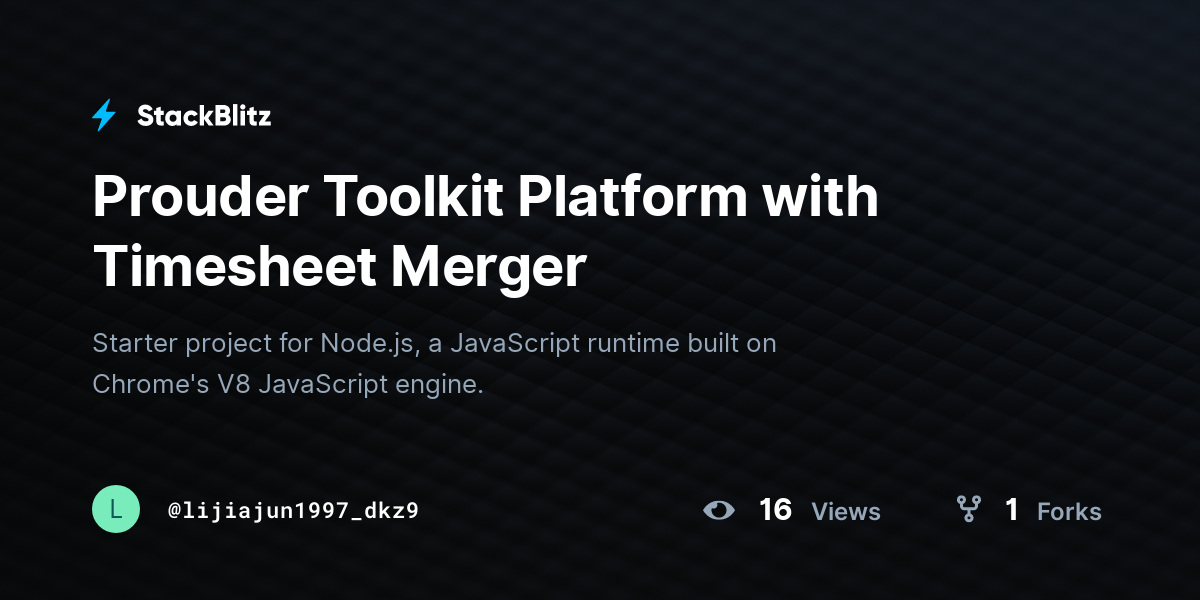Prouder Toolkit Platform with Timesheet Merger - StackBlitz