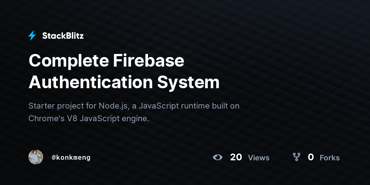 Complete Firebase Authentication System - StackBlitz