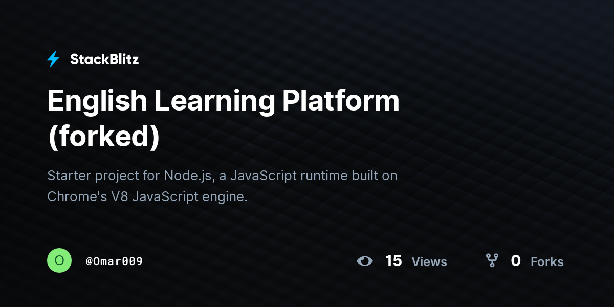 English Learning Platform (forked) - StackBlitz