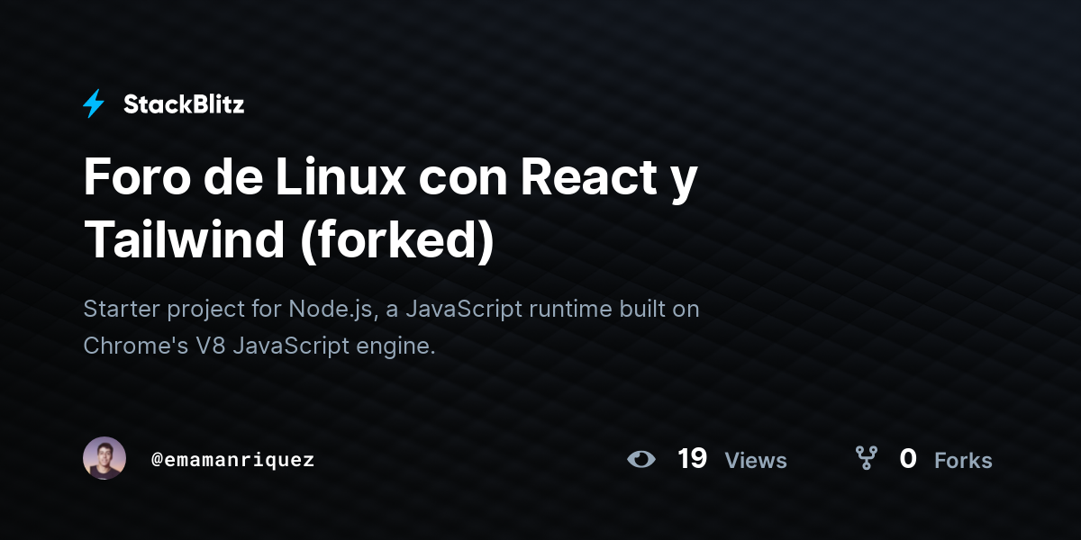 Foro de Linux con React y Tailwind (forked) - StackBlitz