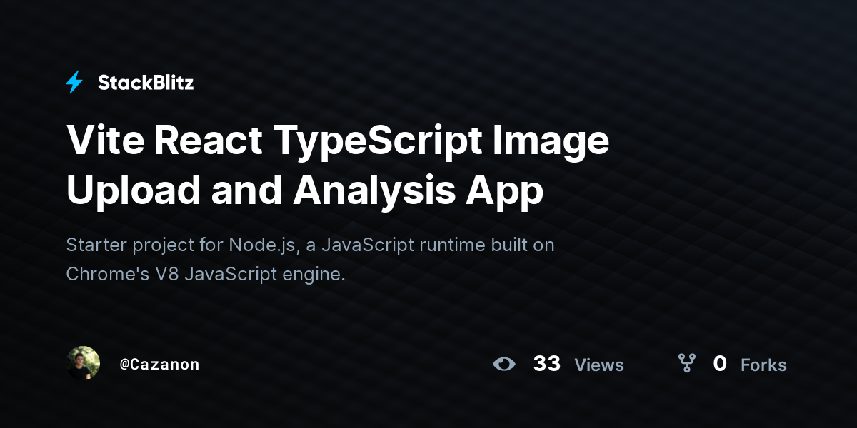 Vite React TypeScript Image Upload and Analysis App - StackBlitz