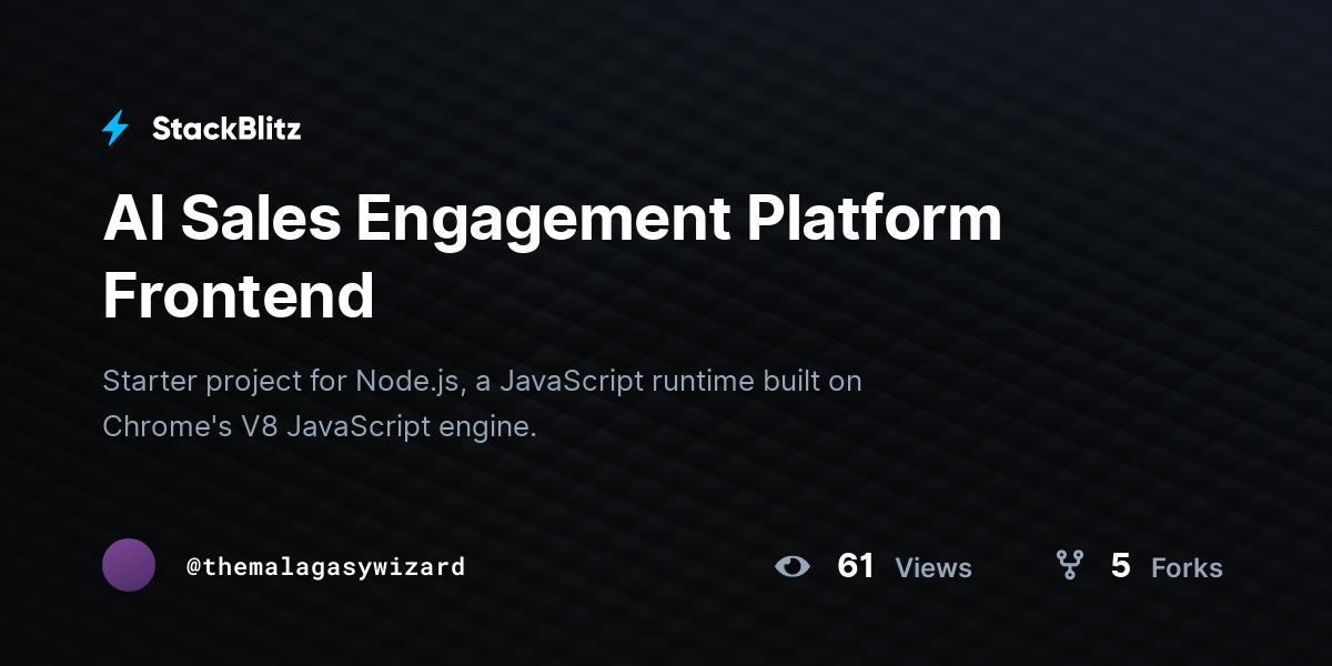 AI Sales Engagement Platform Frontend - StackBlitz