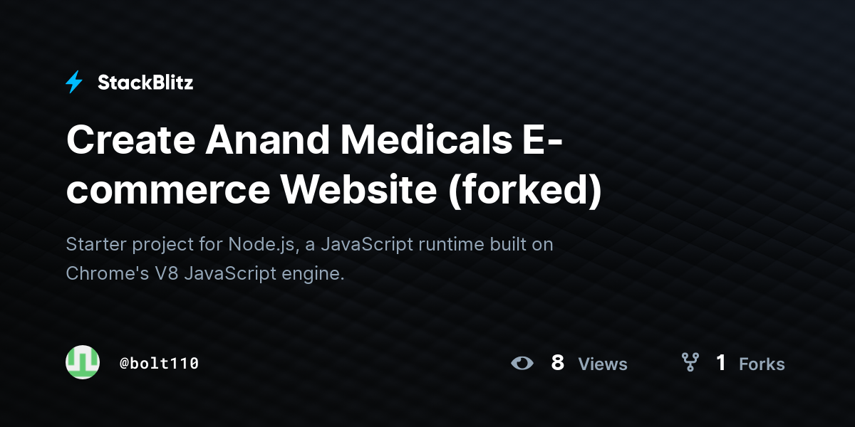 Create Anand Medicals E-commerce Website (forked) - StackBlitz