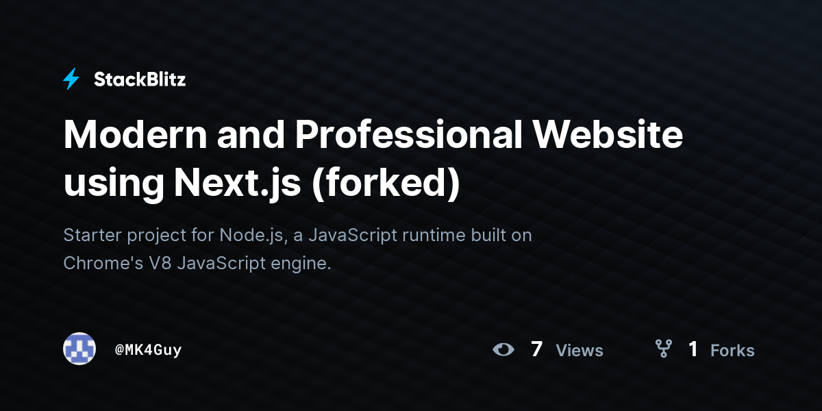 Modern and Professional Website using Next.js (forked) - StackBlitz