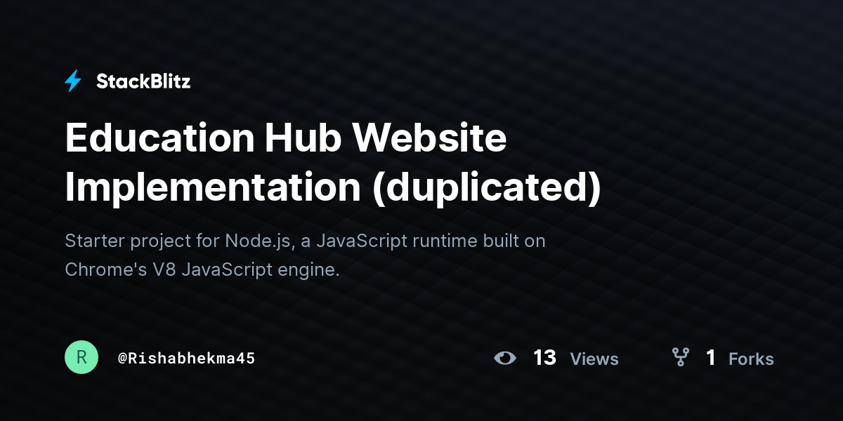 Education Hub Website Implementation (duplicated) - StackBlitz